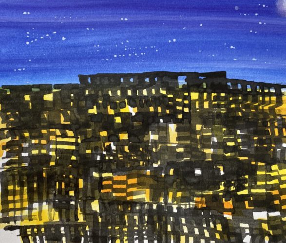 Mark Making Cityscape Painting - Art With Miss Linda