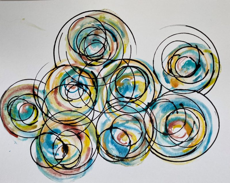 Abstract Watercolor and Ink Design - Art With Miss Linda