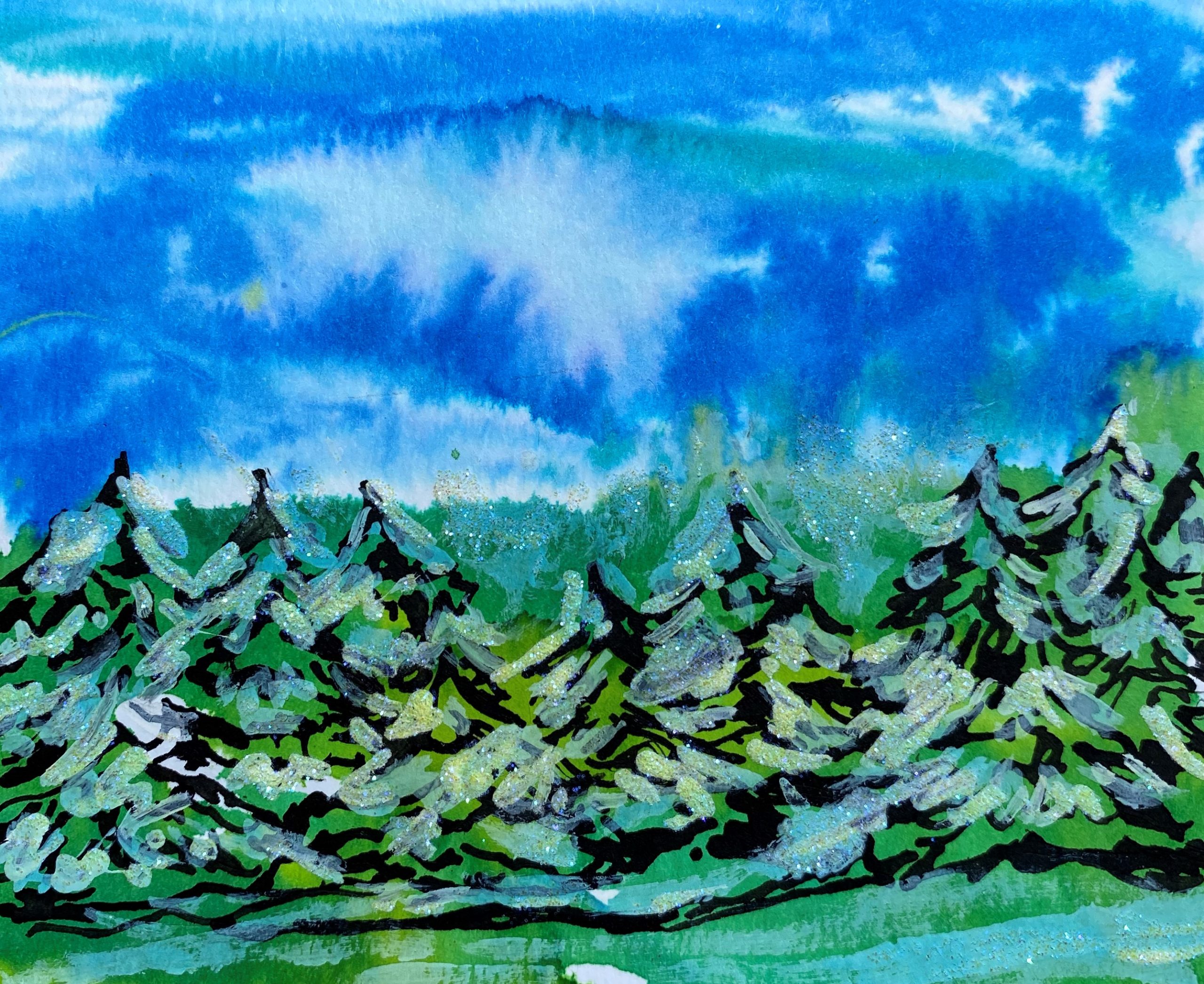 Snowy Winter Forest Landscape - Art With Miss Linda