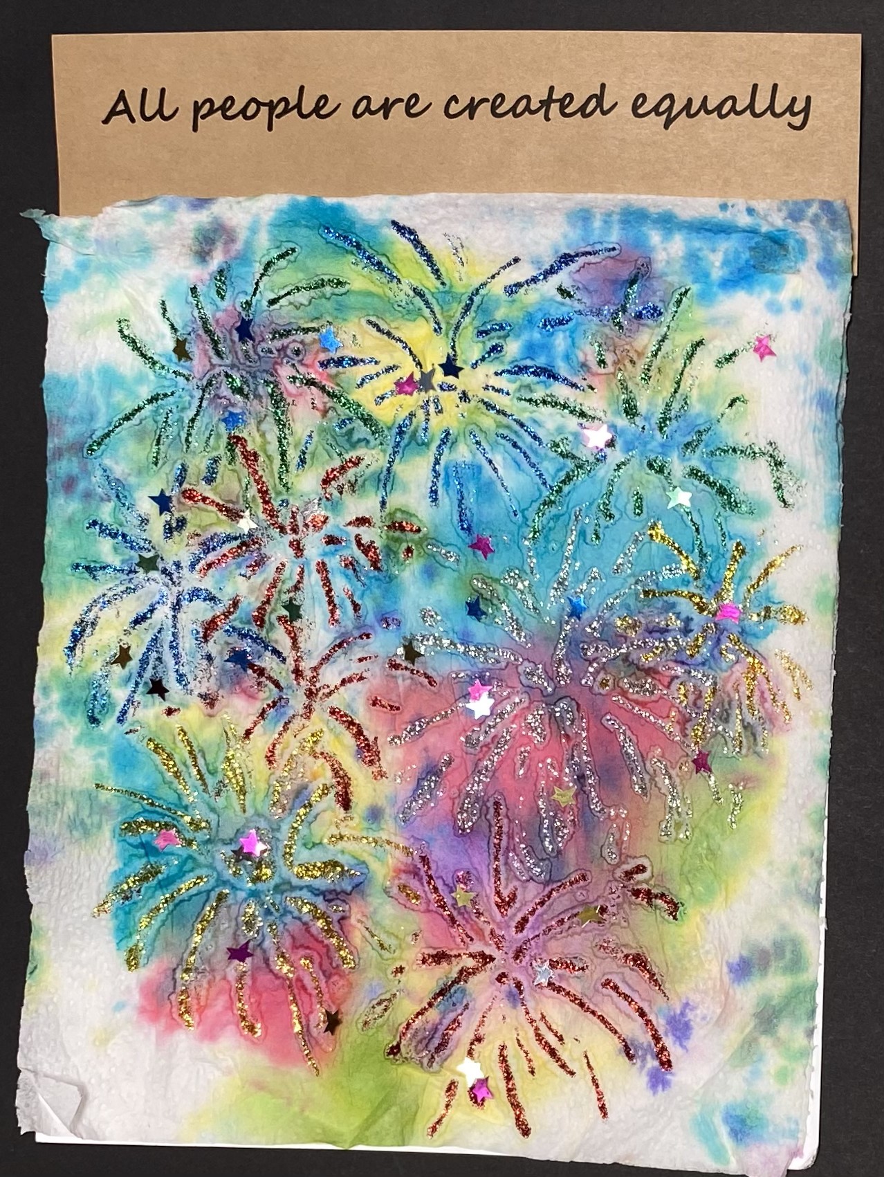 4th of July Mixed Media Fireworks - Art With Miss Linda